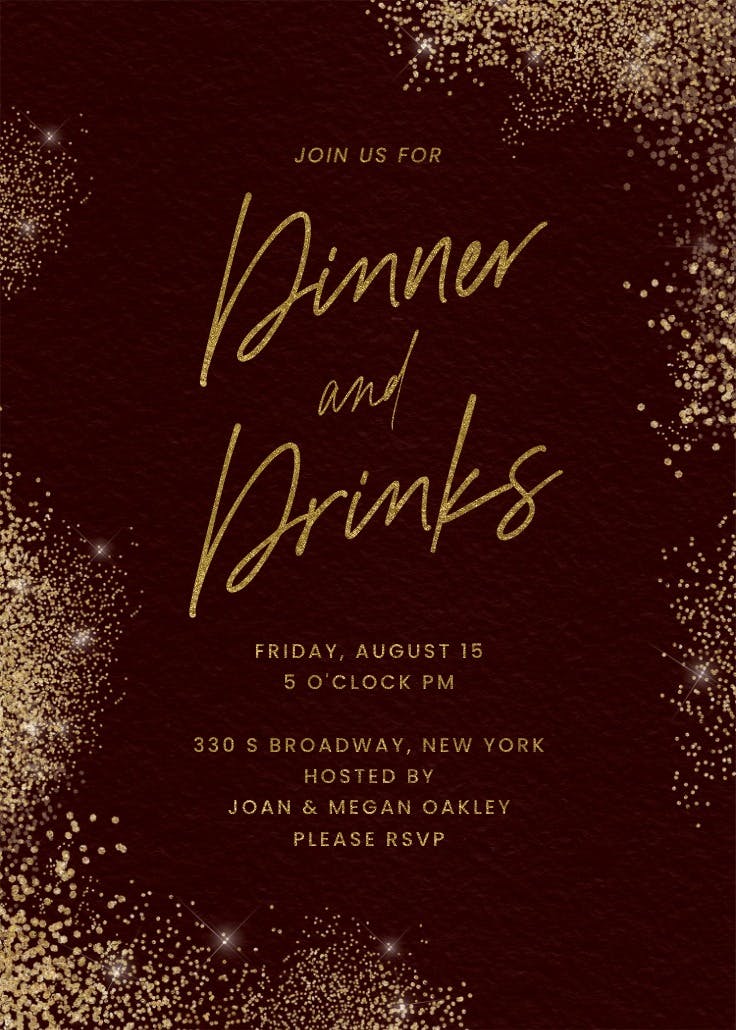 Glitter Mist - Dinner Party Invitation Template (Free) | Greetings Island